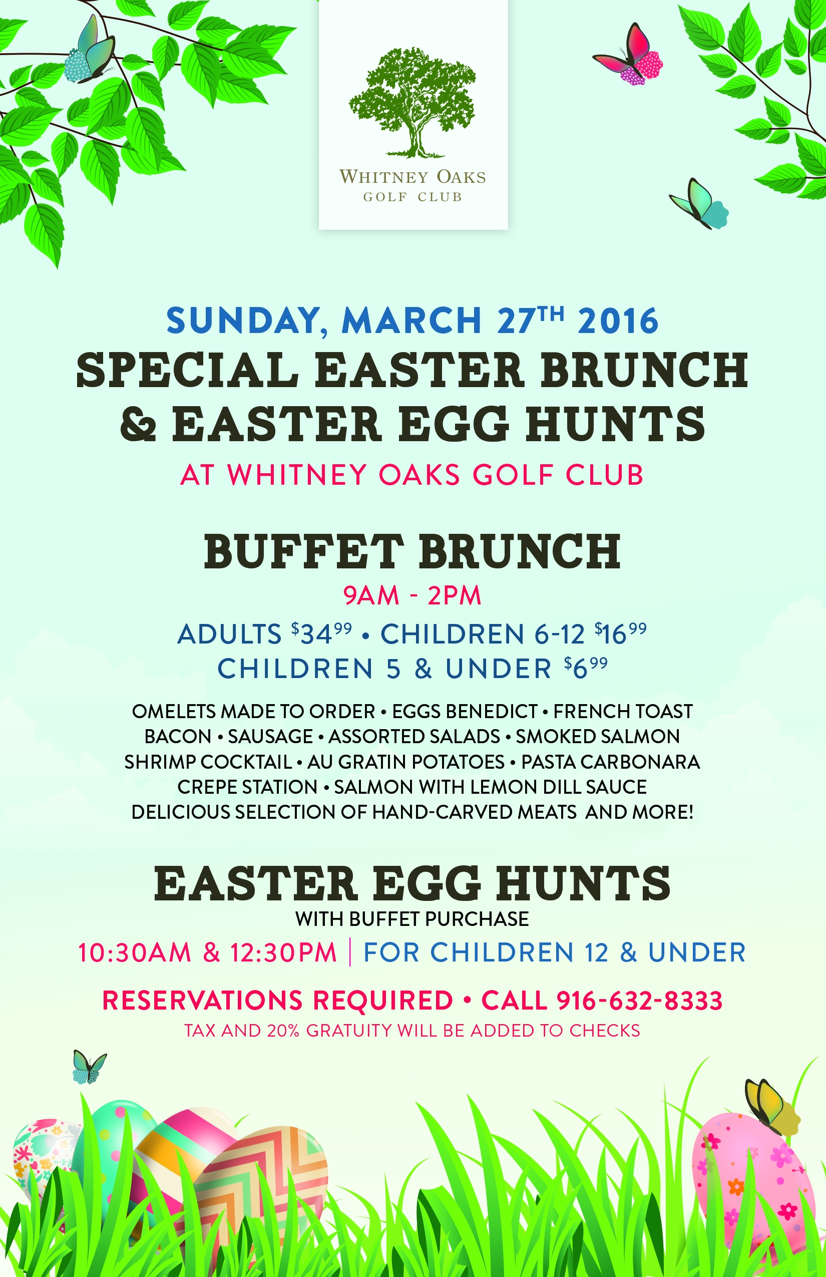 Whitney Oaks Golf Club Calendar Event Easter Brunch And Egg Hunts
